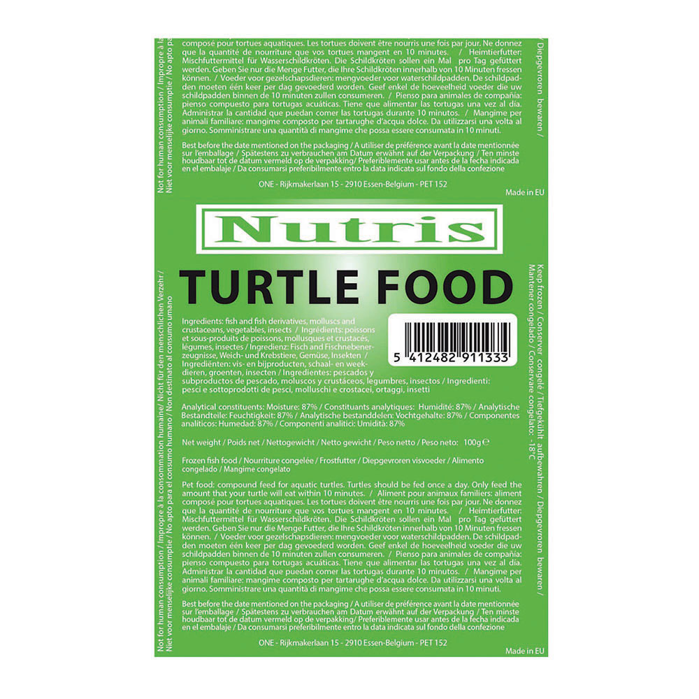 Nutris Turtle Food Frozen Food – Modern Aquatic Design Aquariums