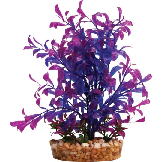 Aqua One Plastic Plant Purple Hygrophila with Gravel Base (Large ...